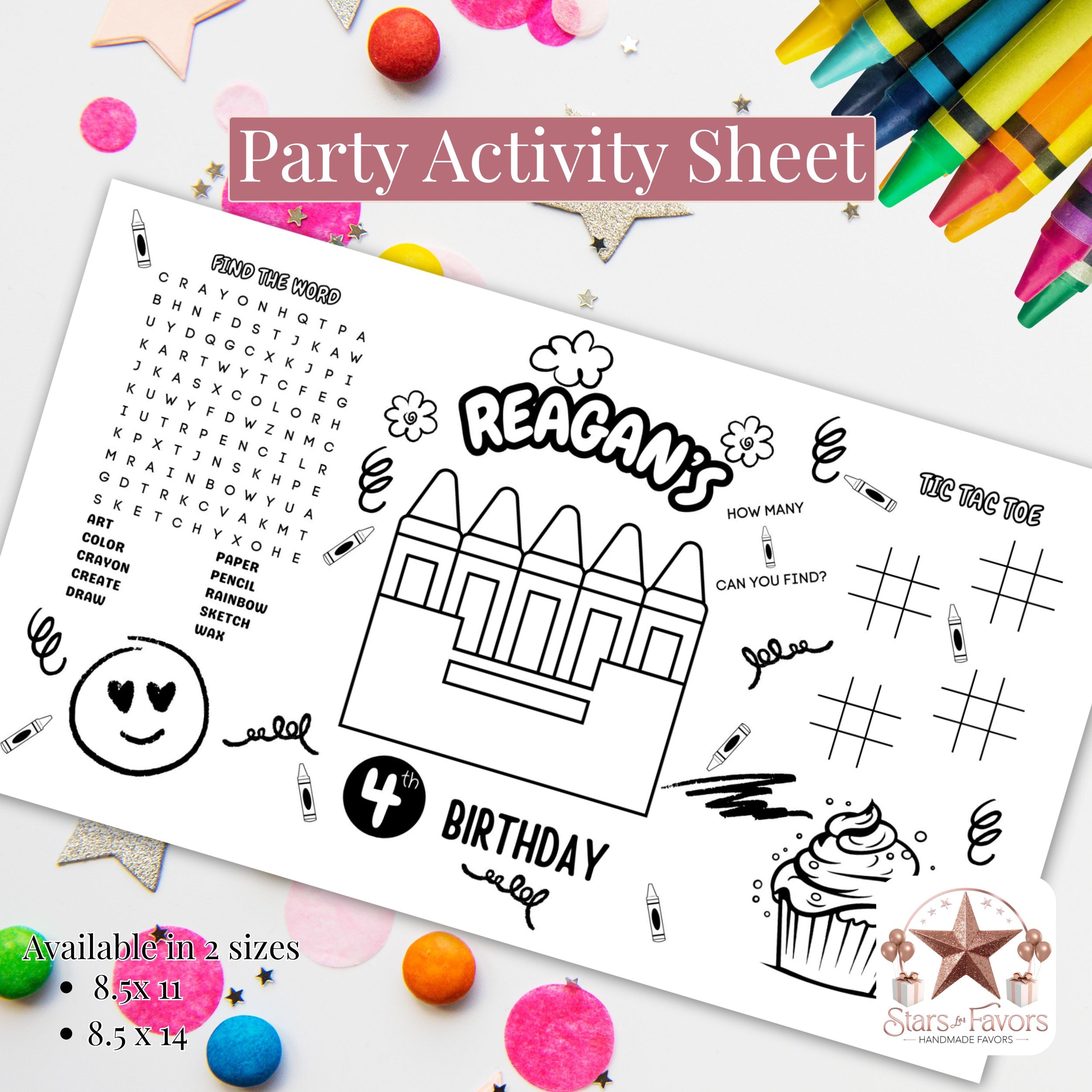 Crayon Activity Sheet – Stars For Favors