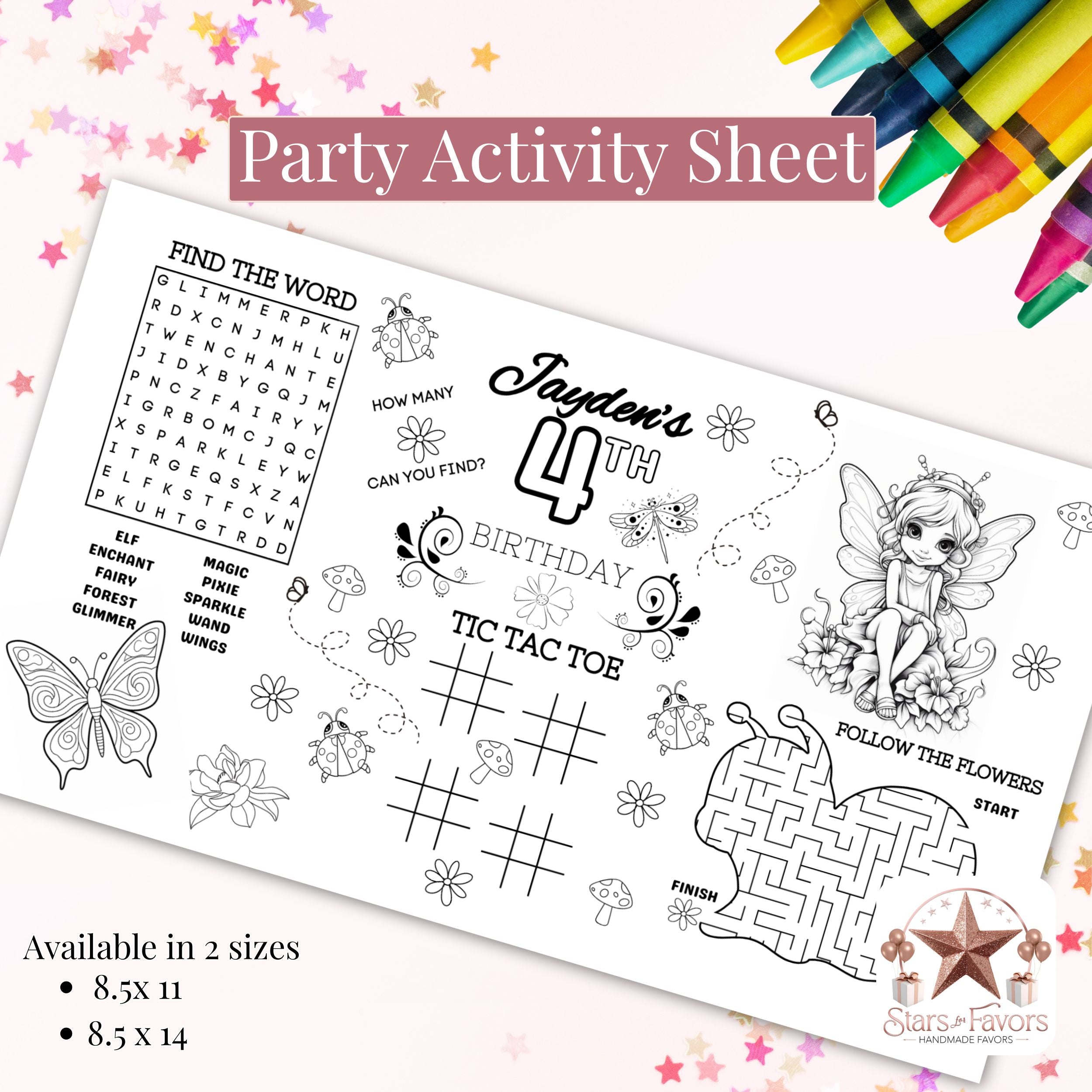 Fairy Activity Sheet – Stars For Favors