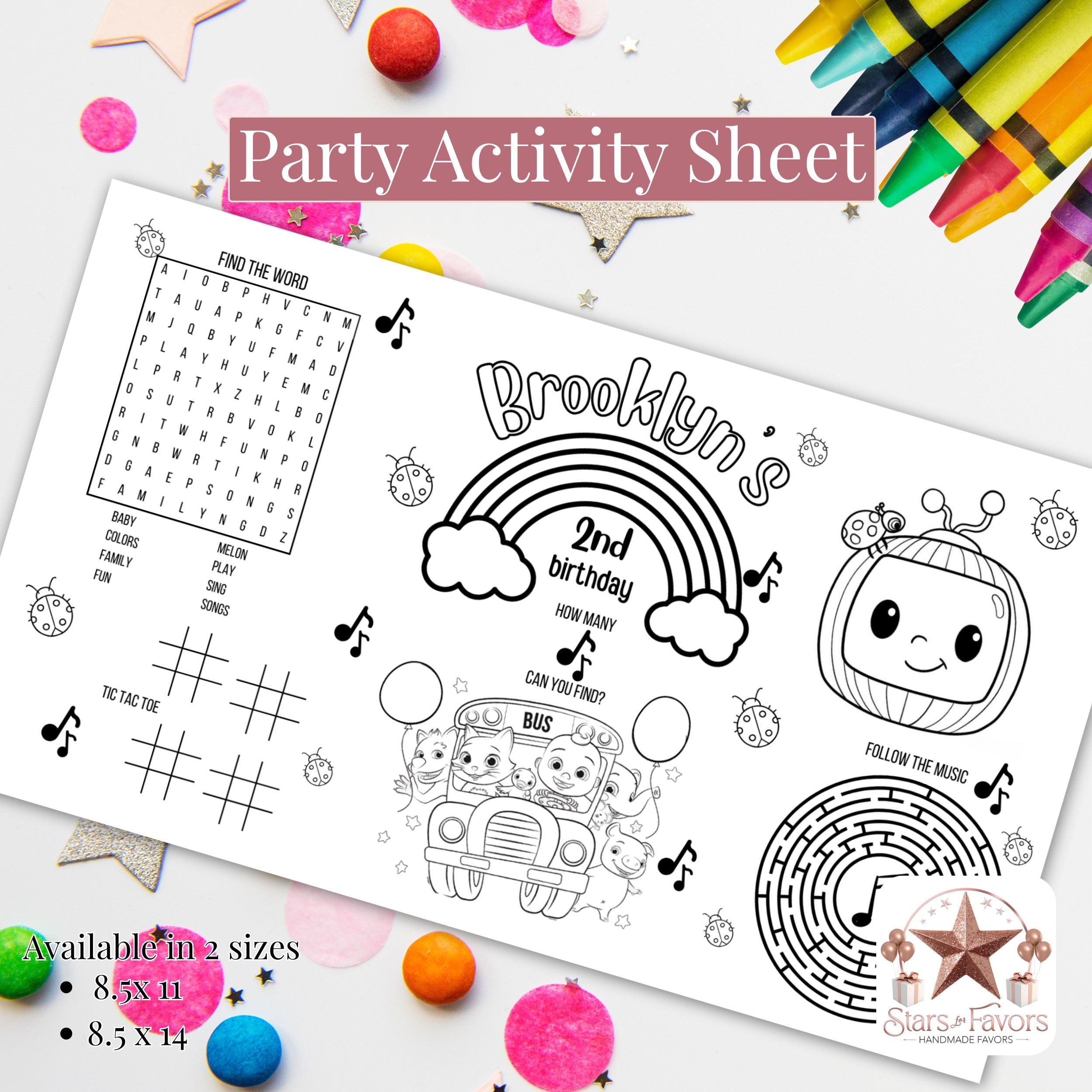 Rainbow Melon Activity Sheet – Stars For Favors