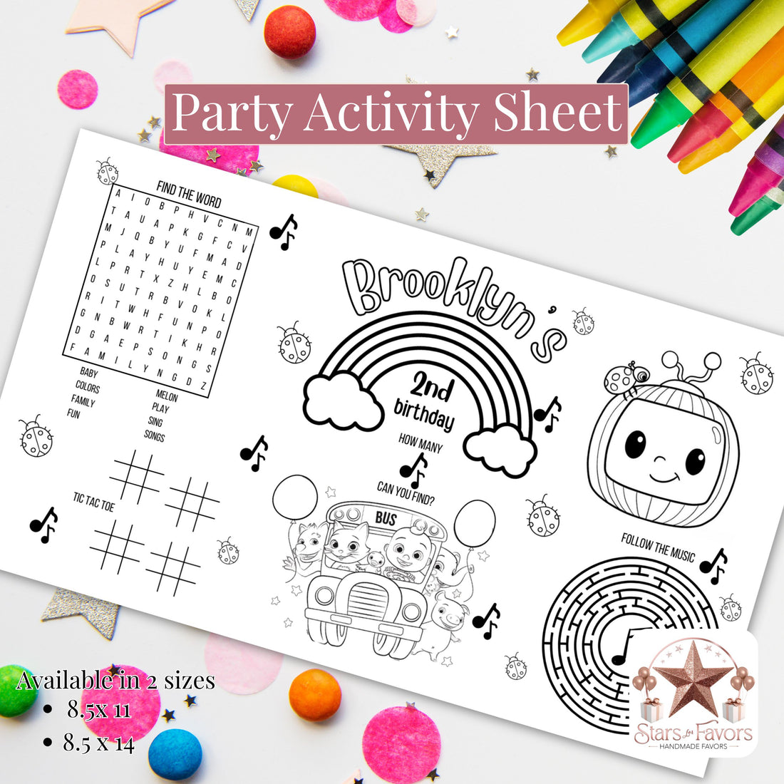 Rainbow Melon Activity Sheet – Stars For Favors