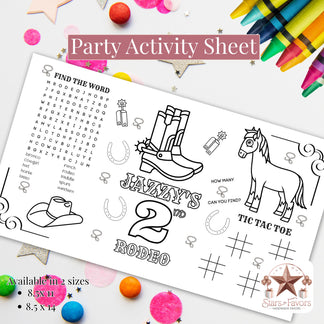 Birthday Rodeo Activity Sheet – Stars For Favors