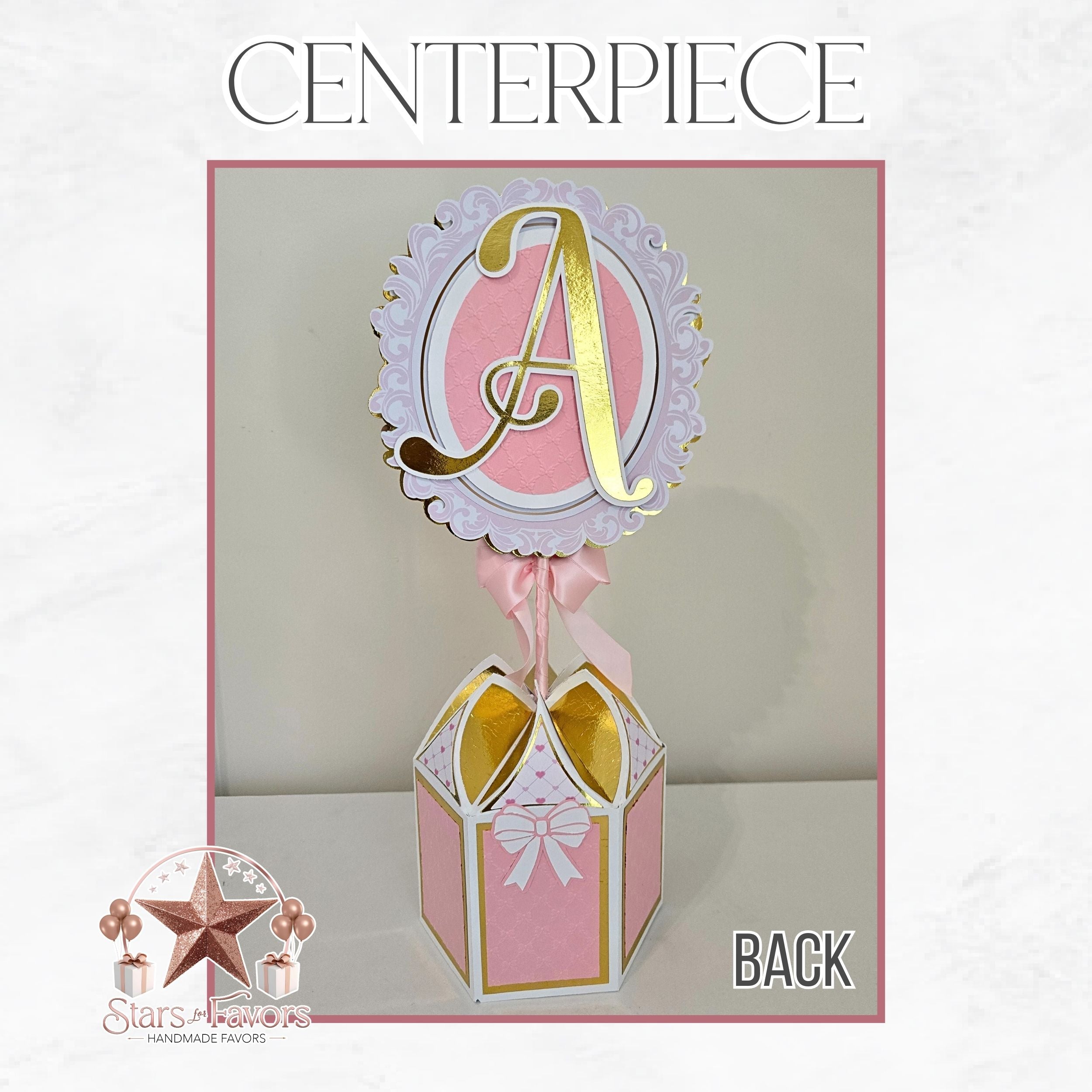 Pink Bows Theme Centerpiece – Stars For Favors