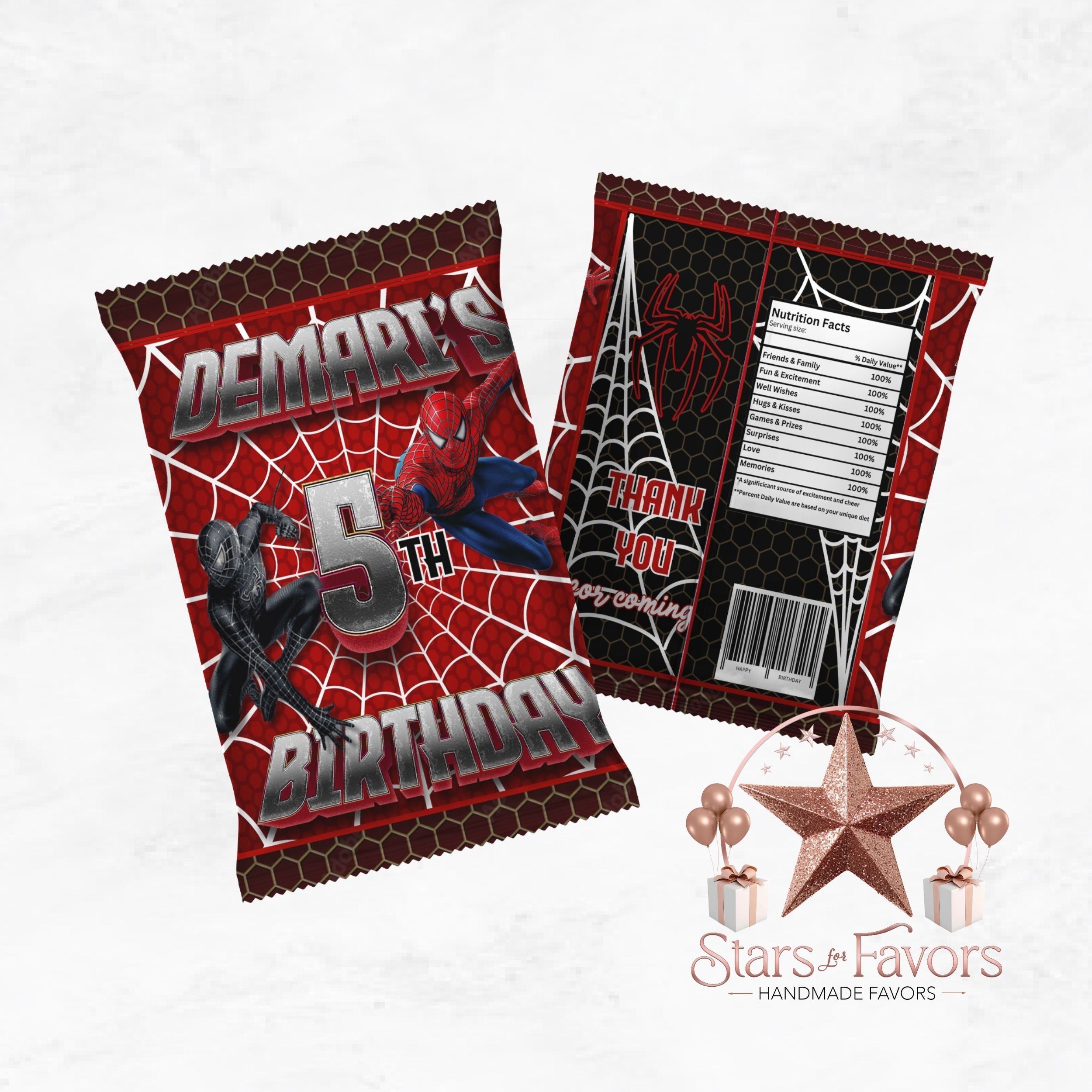 Spiderman Vs Venom Chip Bags – Stars For Favors