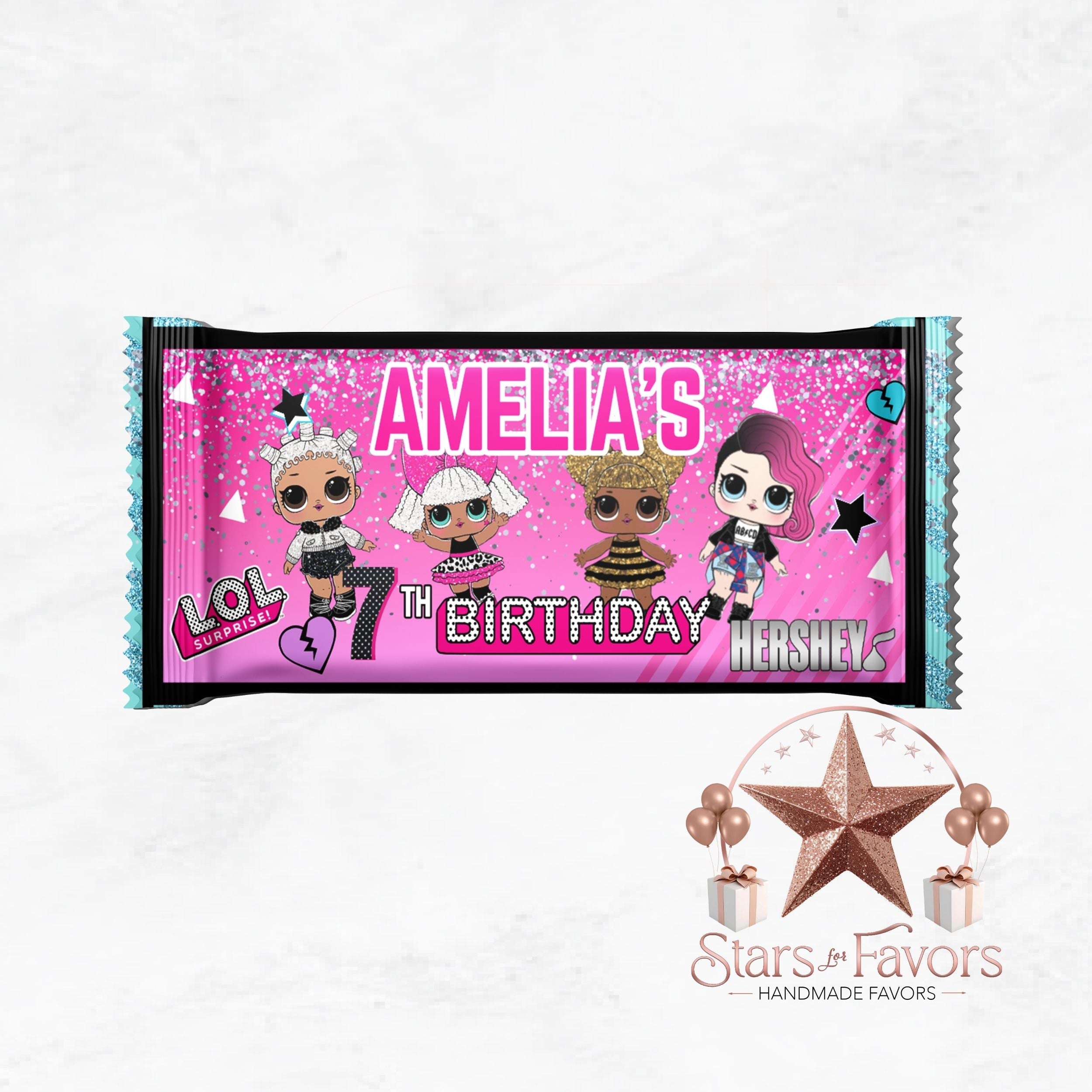 LOL Dolls Chocolate Bar Wrappers – Stars For Favors