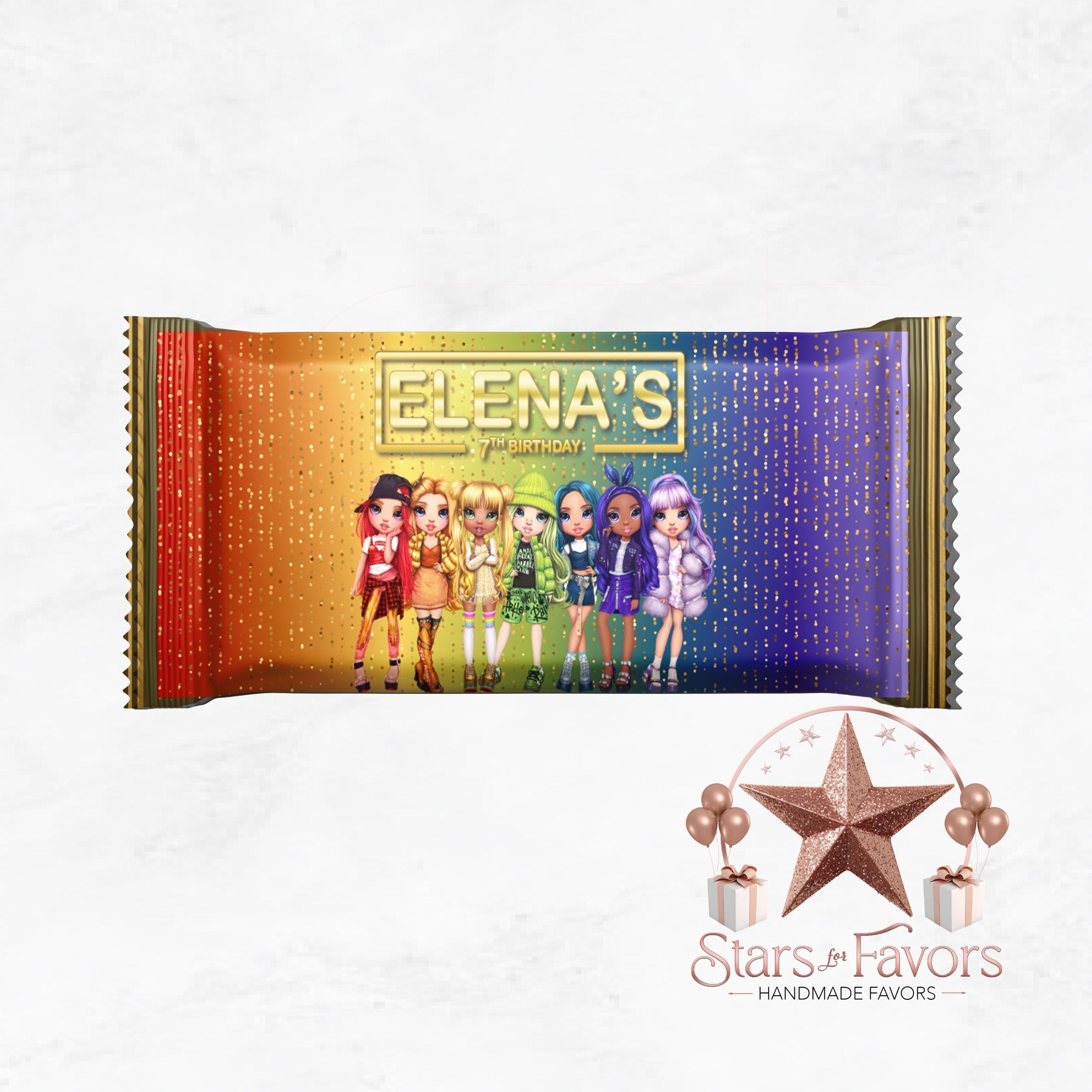 Rainbow High Dolls Chocolate Bar Party Favors – Stars For Favors