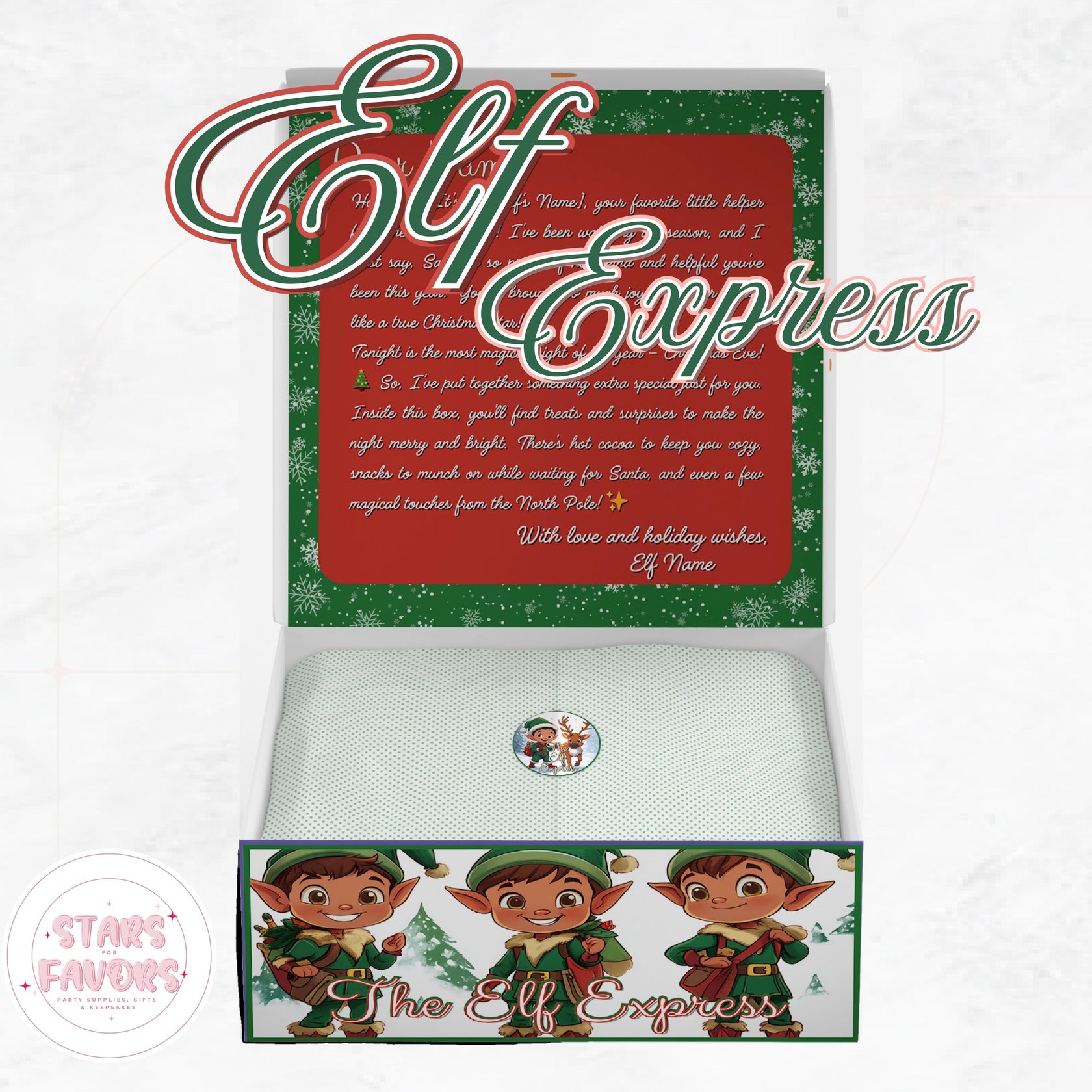 Elf Express Christmas Eve Gift Box African American Boy – Stars For Favors