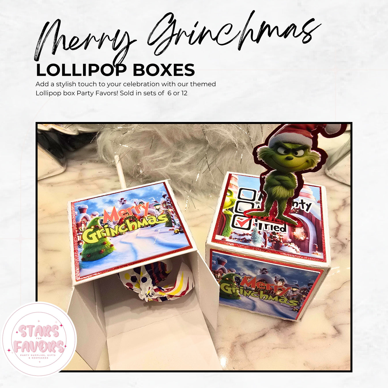 Merry Grinchmas Lollipop Boxes – Stars For Favors