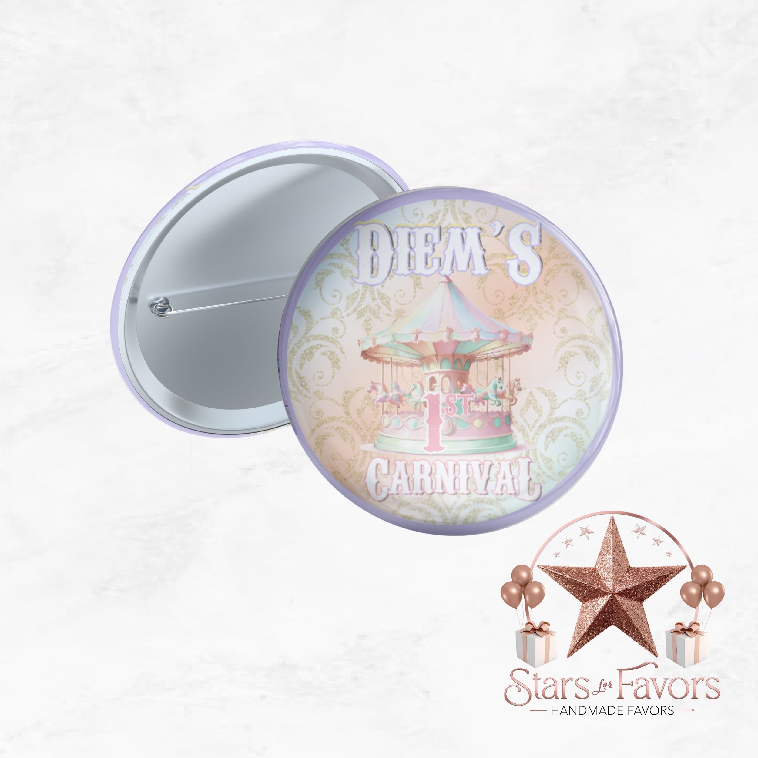 Pastel Carnival Button – Stars For Favors